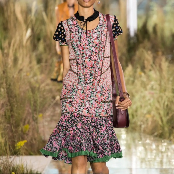 Coach | Dresses | Coach 941 Spring 214 Runway Mixed Floral Print Silk ...